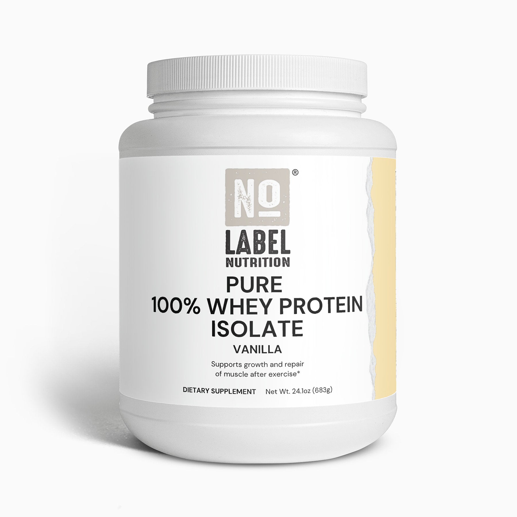 Pure 100% Whey Protein Isolate (Vanilla) | No Label Nutrition®